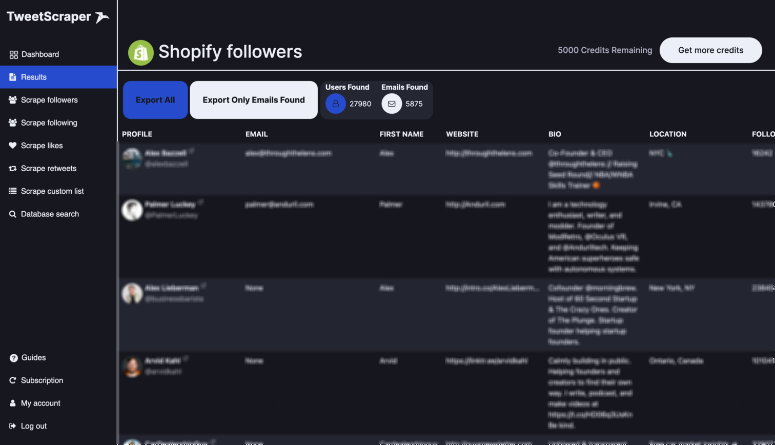 Scrape Emails From Twitter | TweetScraper